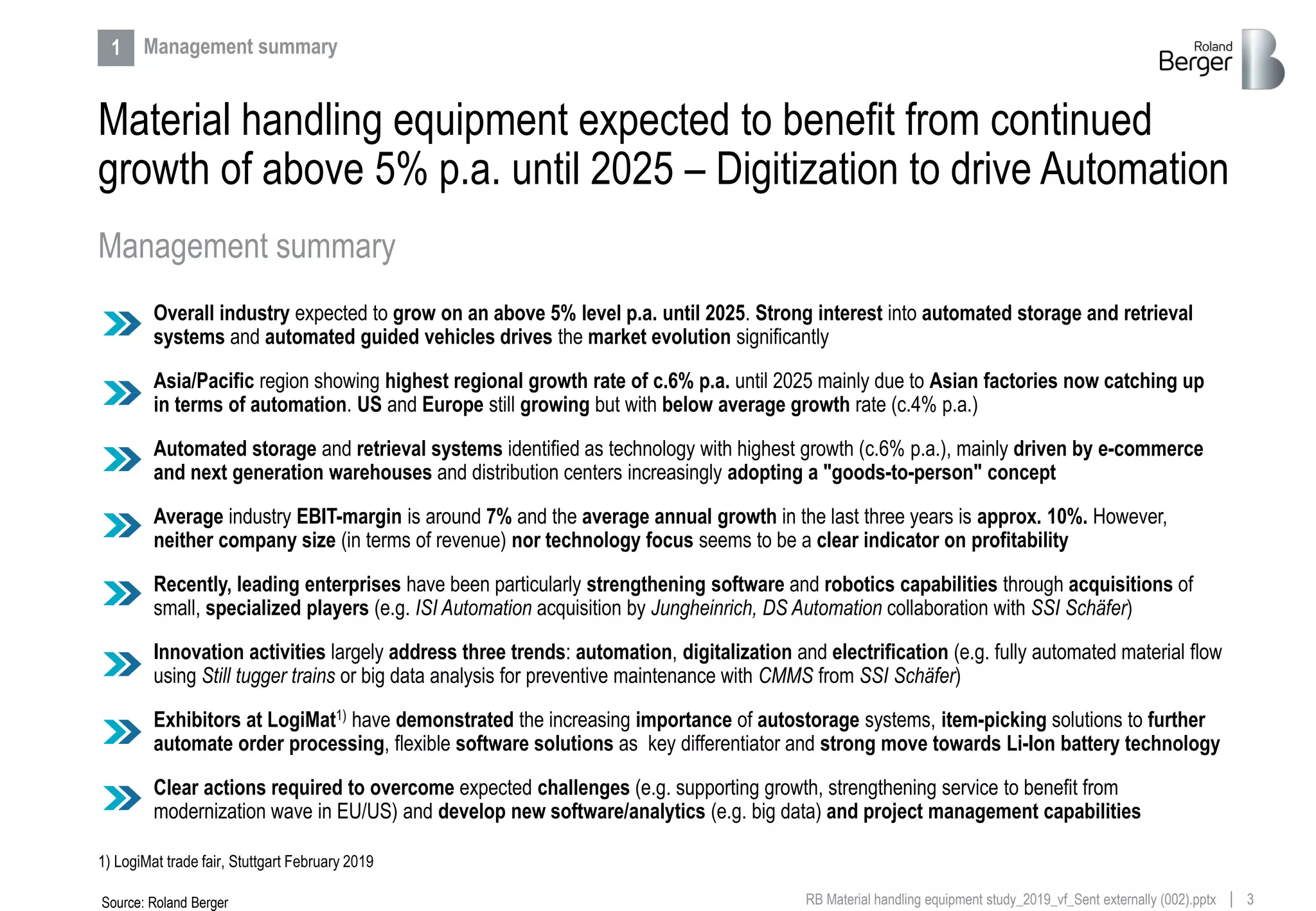 Roland Berger Material Handling Equipment Study 2019 | PDF