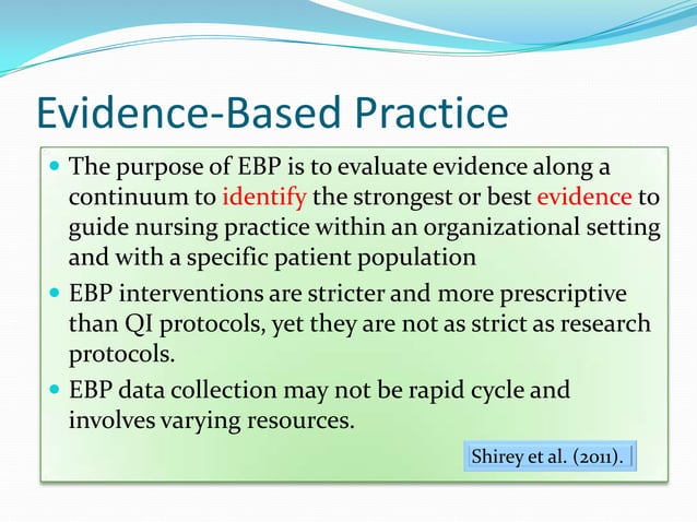 Difference between QI, EBP & Research | PPTX | Medical Health