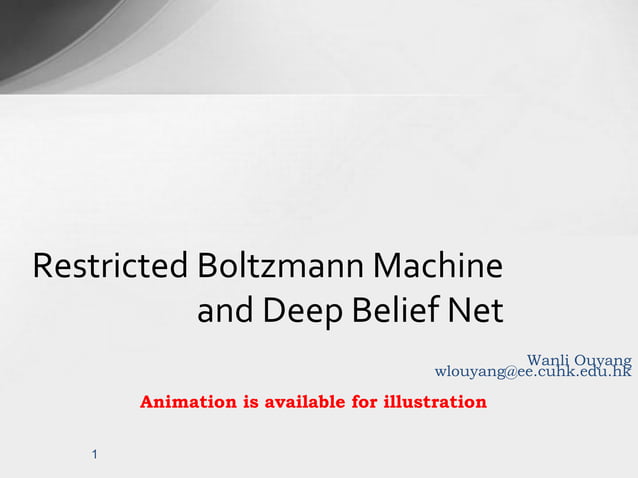 Deep Beleif Networks | PPT