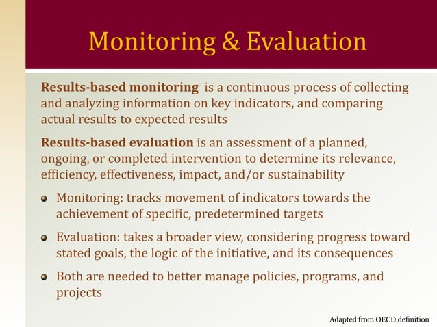 Results Based Monitoring and Evaluation | PPTX | Business | Business ...