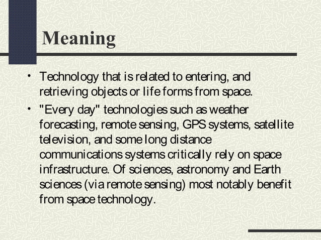 space technology | PPT