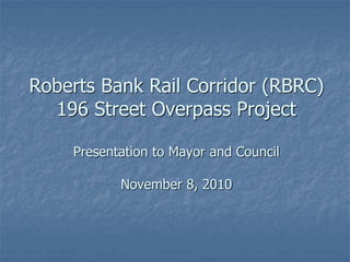 196 Street Rail Overpass Plan | PPT | Rail Travel | Travel Type