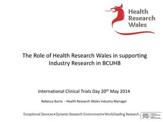 The Role of Health Research Wales in supporting Industry Research in ...