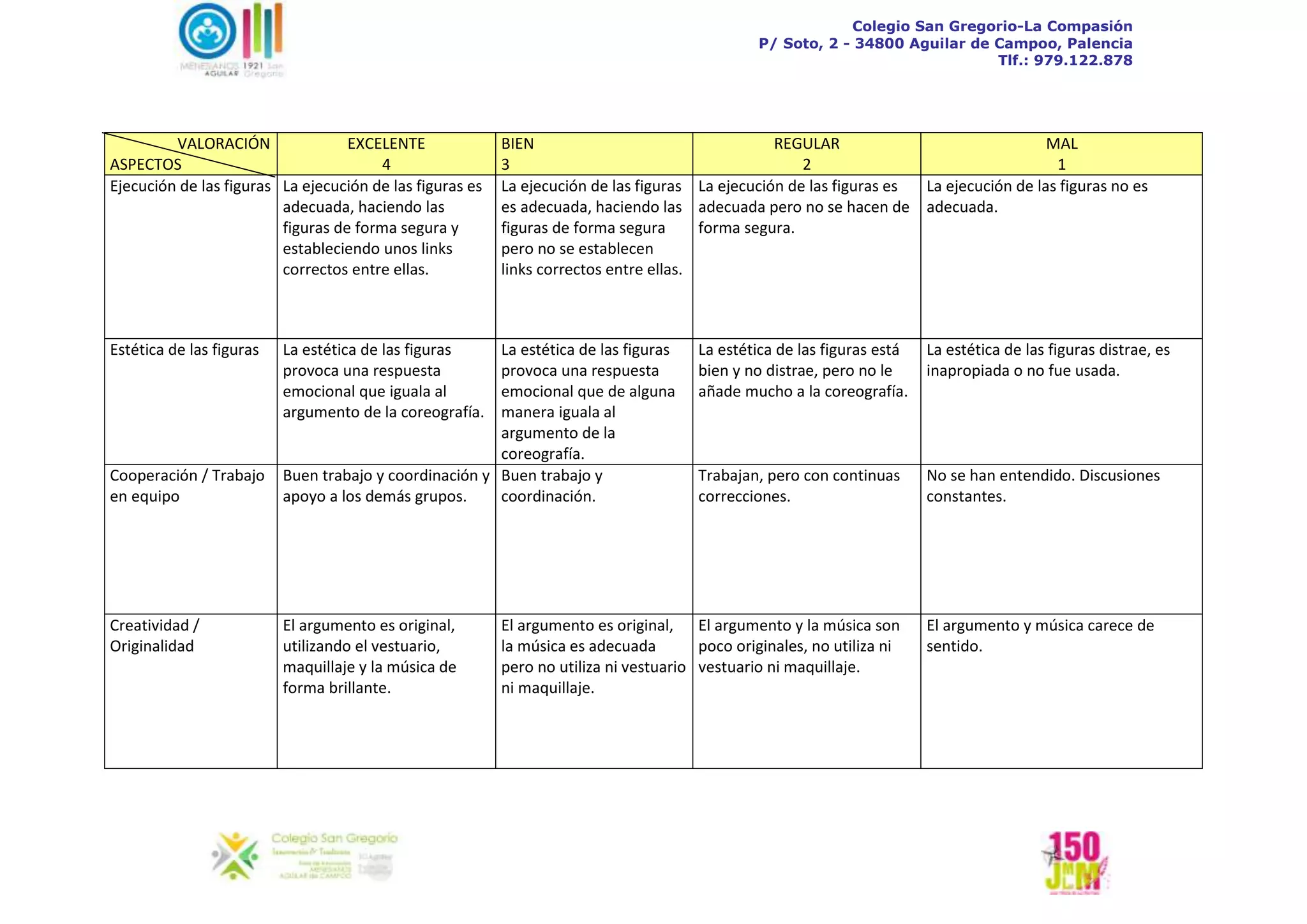 Rúbrica acrosport | DOCX