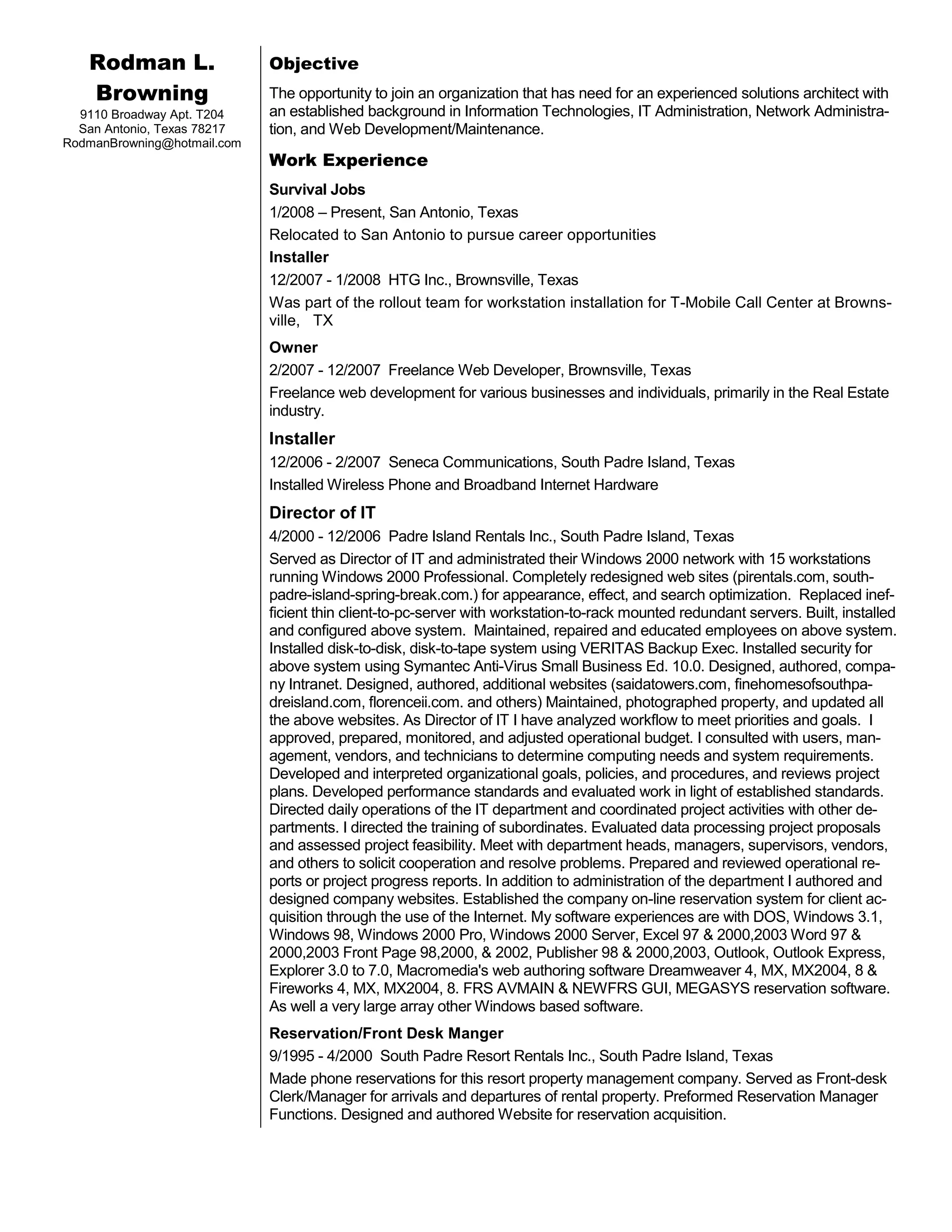 R Browning Recommend Resume | PDF