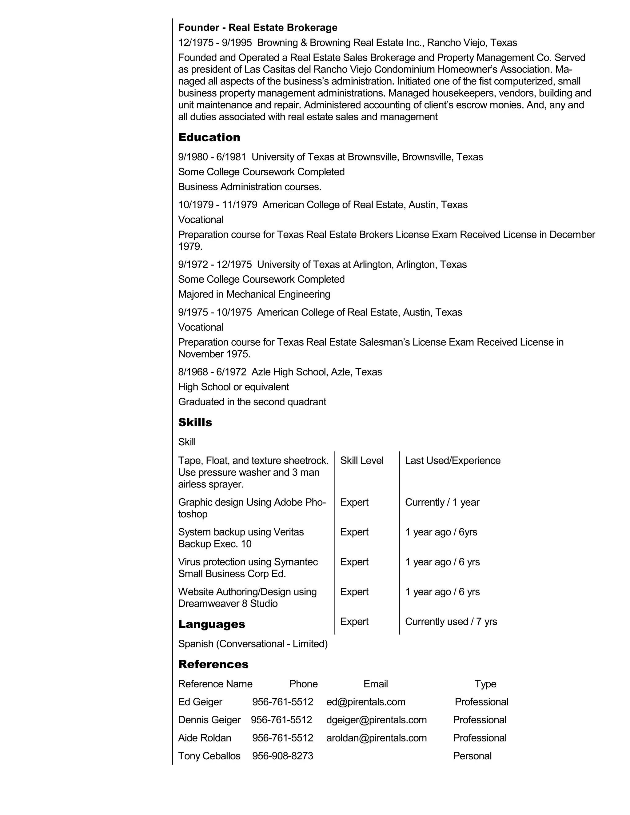 R Browning Recommend Resume | PDF