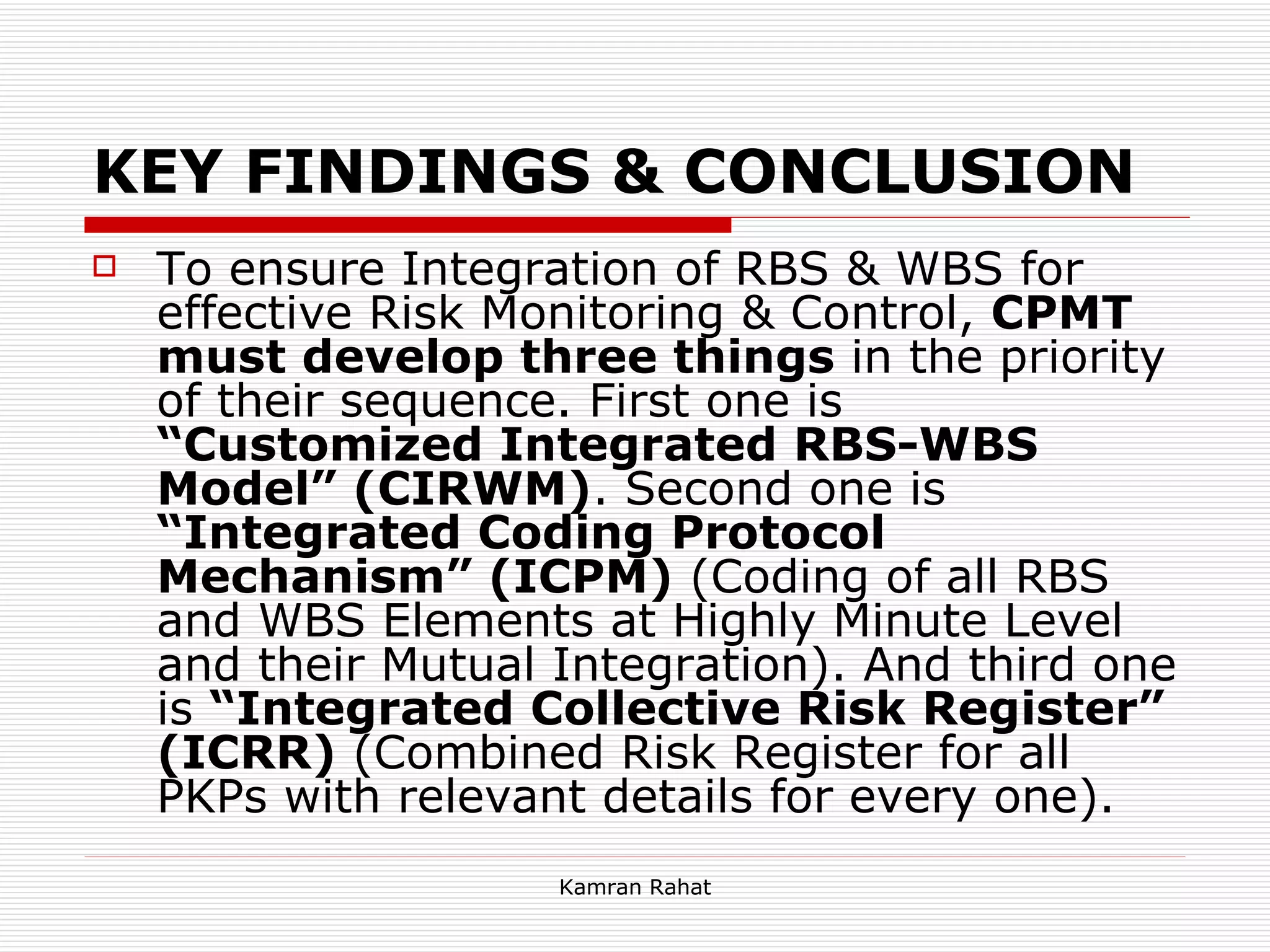 Level of Integration of Risk Breakdown Structure (RBS) and Work ...