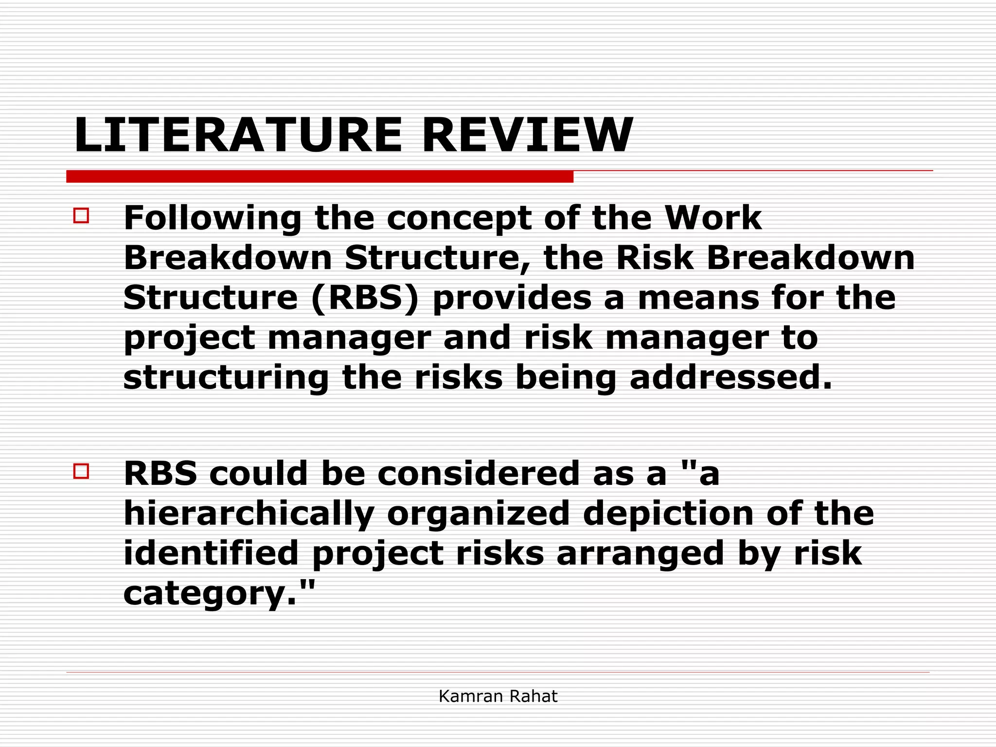 Level of Integration of Risk Breakdown Structure (RBS) and Work ...