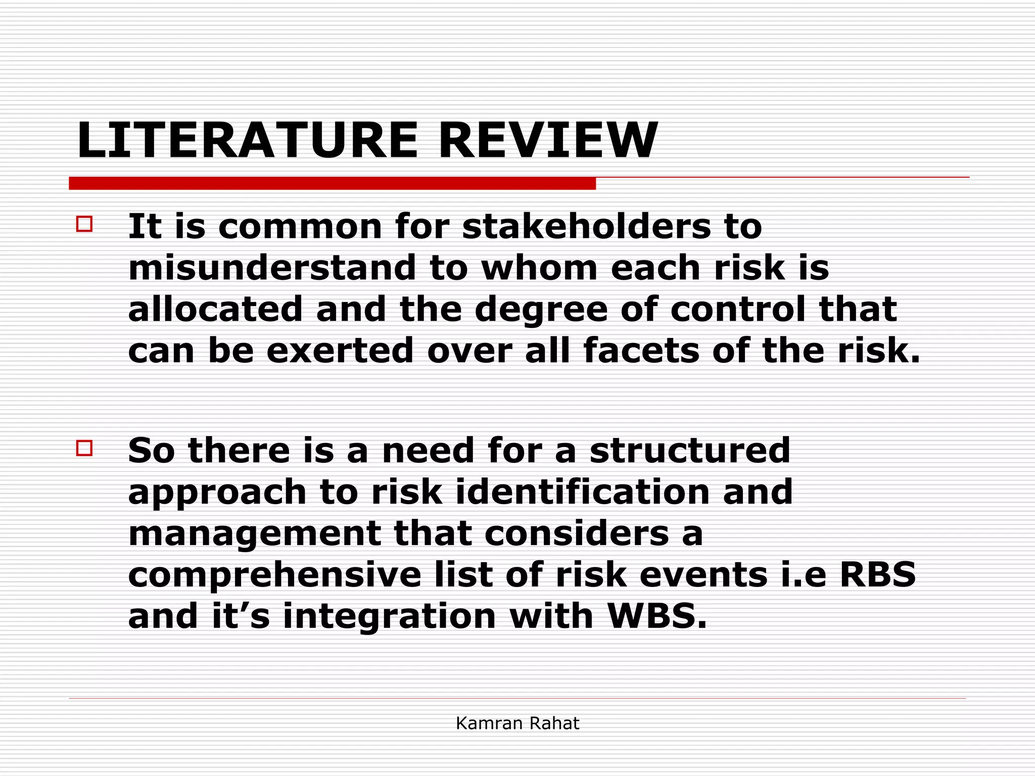 Level of Integration of Risk Breakdown Structure (RBS) and Work ...
