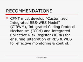 Level of Integration of Risk Breakdown Structure (RBS) and Work ...