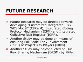 Level of Integration of Risk Breakdown Structure (RBS) and Work ...