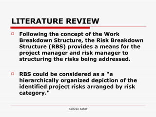 Level of Integration of Risk Breakdown Structure (RBS) and Work ...
