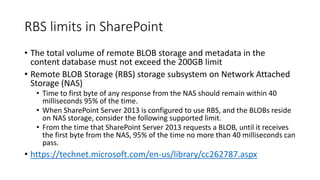 RBS in SharePoint | PPTX | Databases | Computer Software and Applications