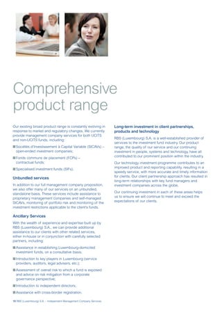 RBS (Luxembourg) S.A. Brochure | PDF