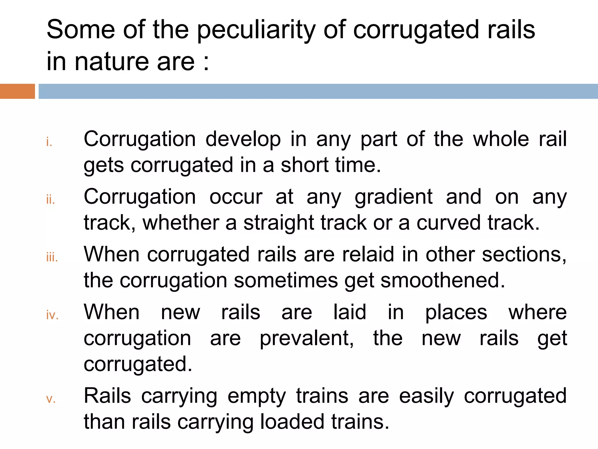 Corrugated (roaring), Hogging, Buckling, Kinks in rails | PPTX