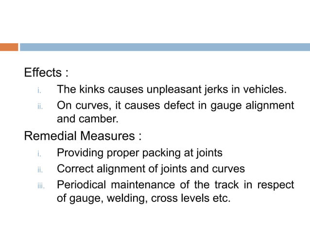 Corrugated (roaring), Hogging, Buckling, Kinks in rails | PPTX | Rail ...