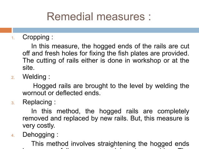 Corrugated (roaring), Hogging, Buckling, Kinks in rails | PPTX | Rail ...