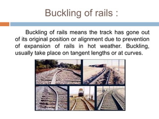 Corrugated (roaring), Hogging, Buckling, Kinks in rails | PPT