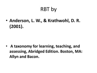 Revised Blooms Taxonomy | PPTX