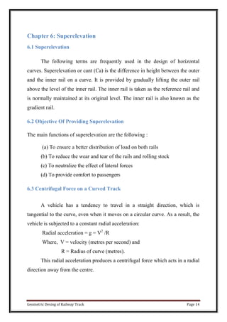 Geometric desing of railway track | PDF