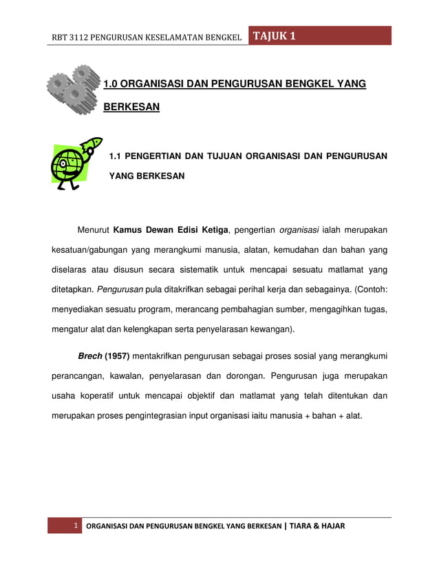 Rbt 3112 pengurusan keselamatan bengkel | PDF