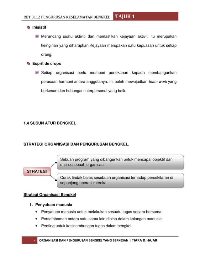 Rbt 3112 pengurusan keselamatan bengkel | PDF