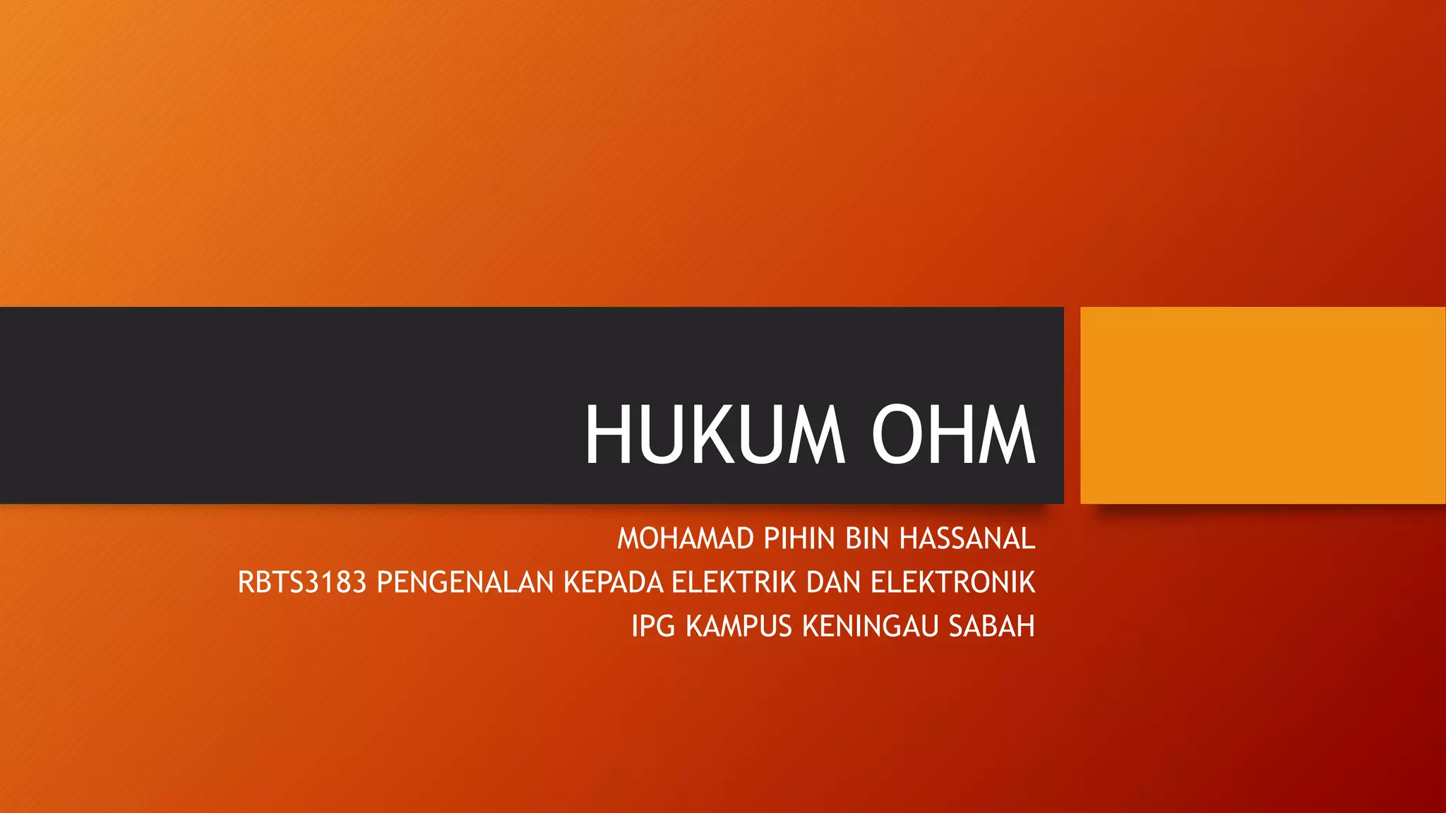 RBTS3183 Hukum OHM | PPTX