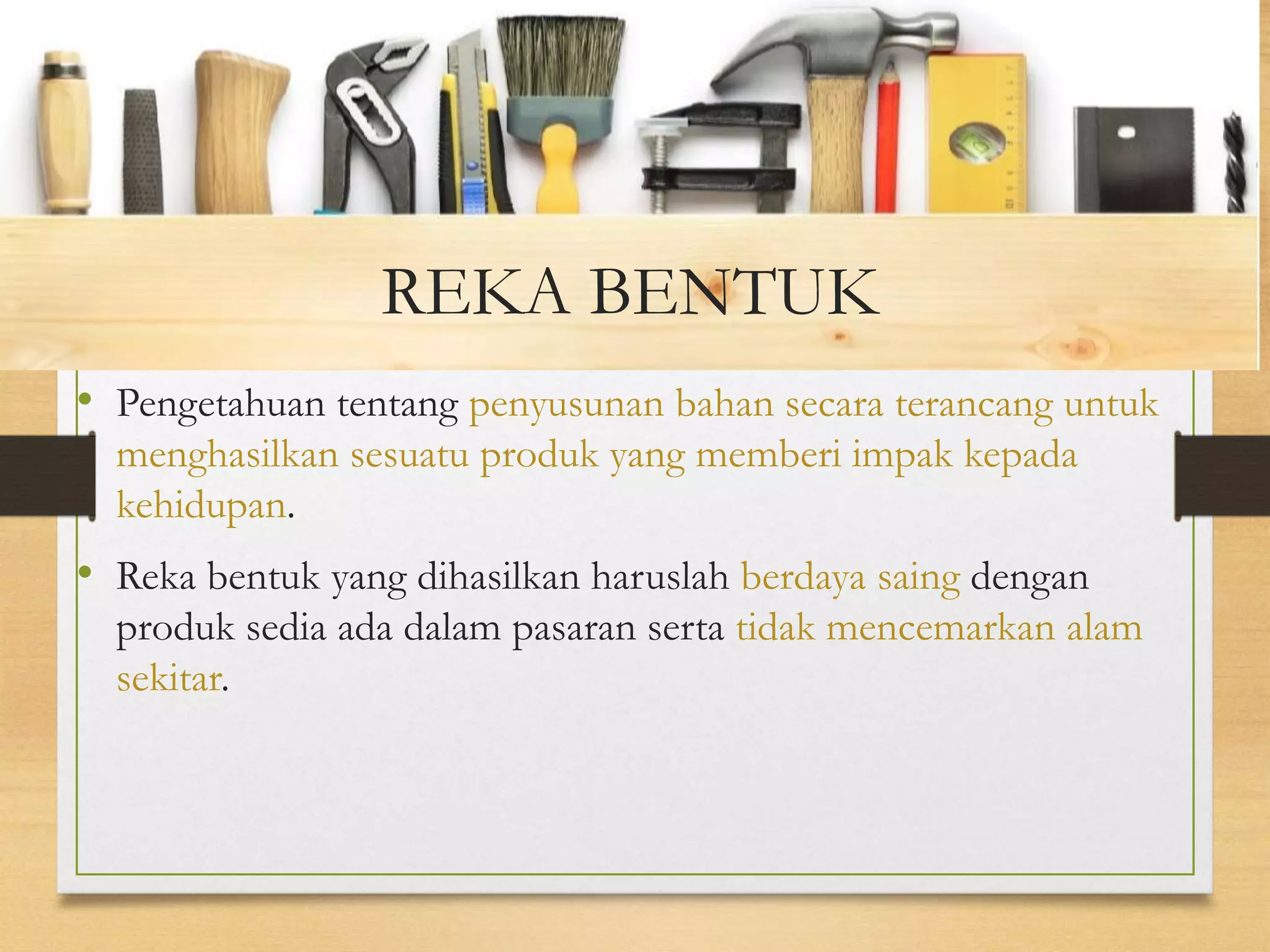 Reka Bentuk & Teknologi Tingkatan 1 | PPTX