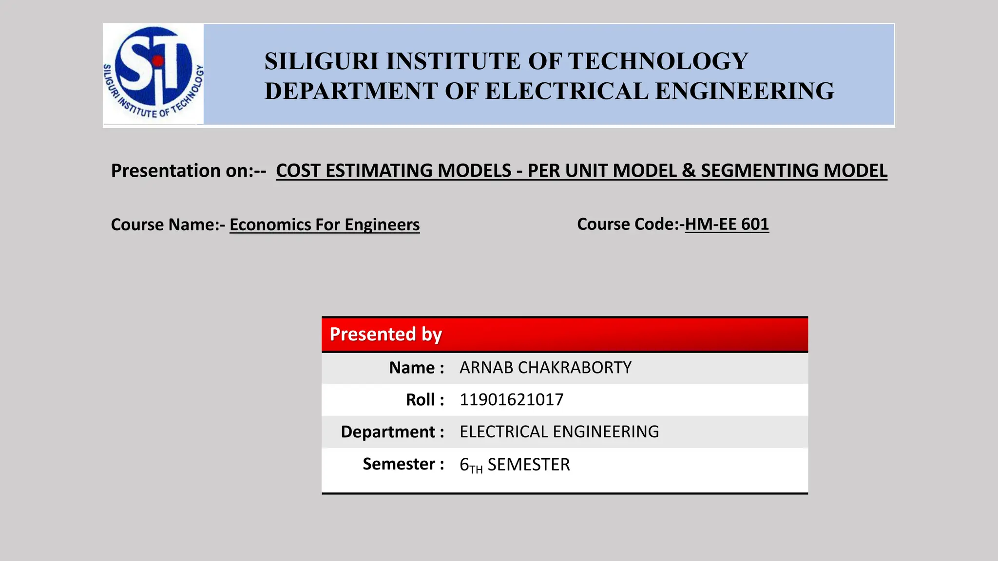 Cost Estimation Model Per Unit Model And Segmenting Model Pdf