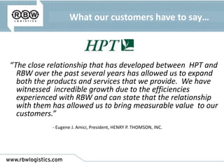 Rbw Logistics Introductory Presentation | PDF | Logistics | Business