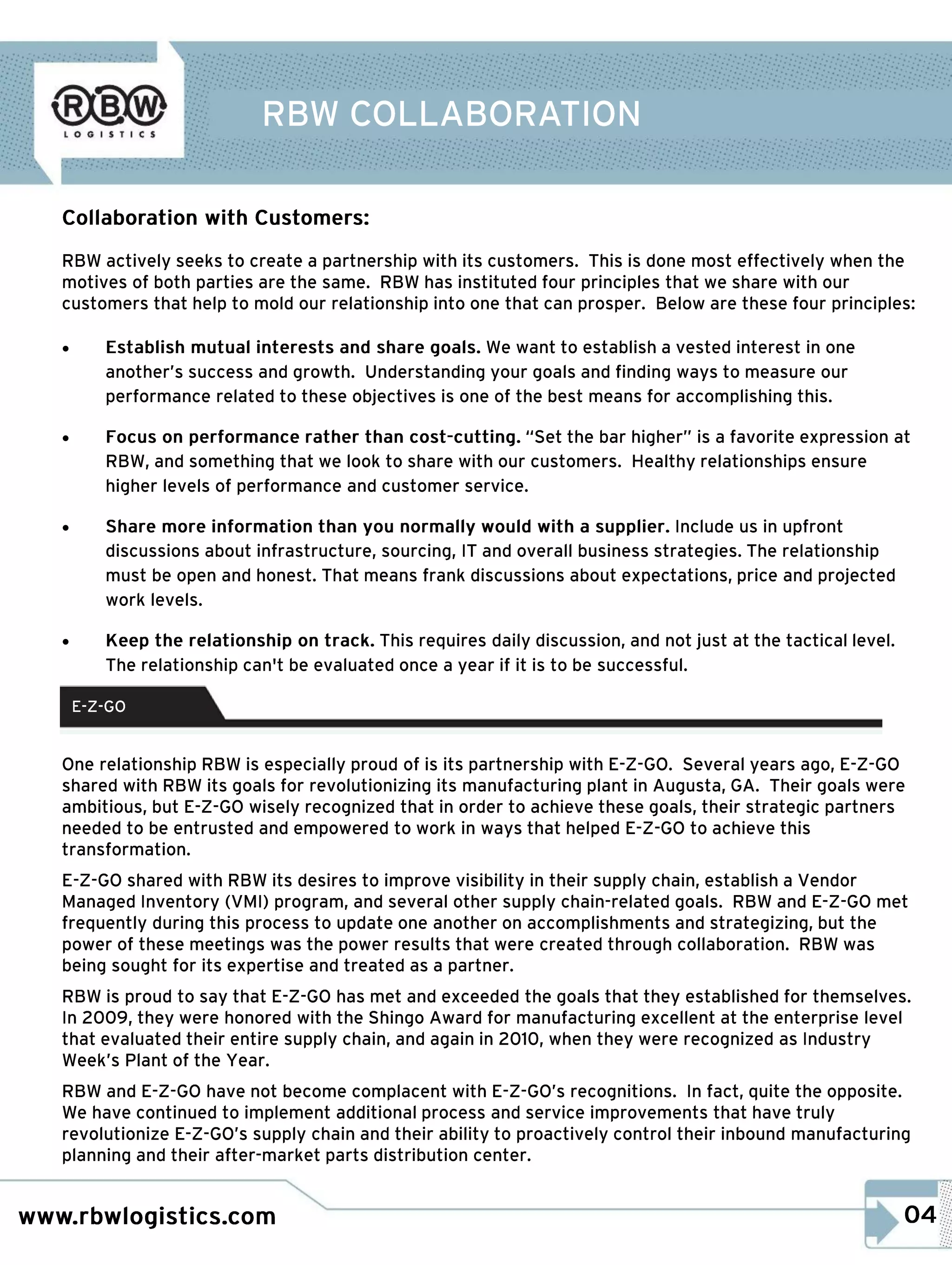 Rbw Logistics Overview | PDF