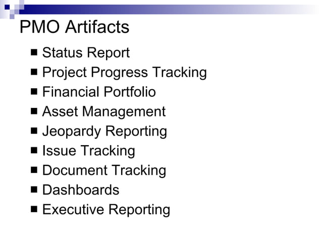 Program Management Artifacts | PPT