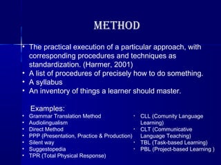 Methods, Approaches and Techniques | PPT