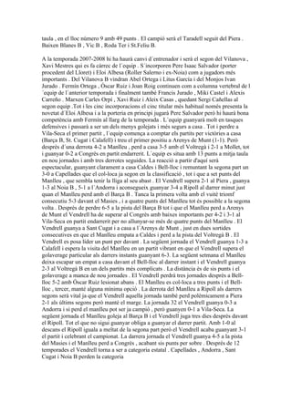 Palmares i historia del Club D'esports vendrell | PDF