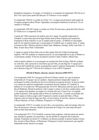 Palmares i historia del Club D'esports vendrell | PDF