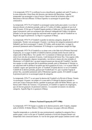Palmares i historia del Club D'esports vendrell | PDF