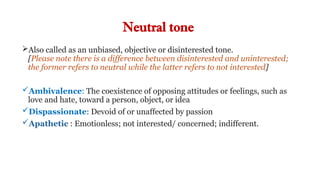 RC- Tones & Styles. - Part of English Grammar | PPT