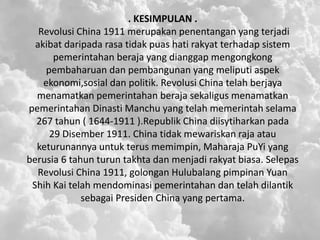 Perjalanan Revolusi China 1911 | PPTX