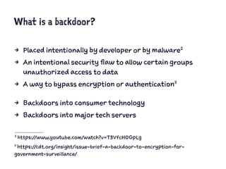 Software Backdoors, Chiaravalle | PPT