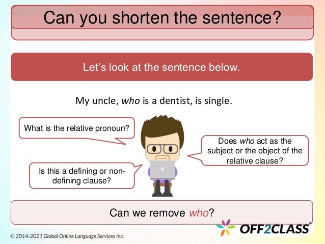 Shortening Relative Clauses: A Free ESL Lesson Plan | PPTX