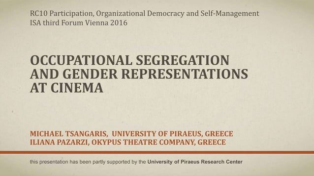 Occupational Segregation and Gender Representations at Cinema - Michael ...