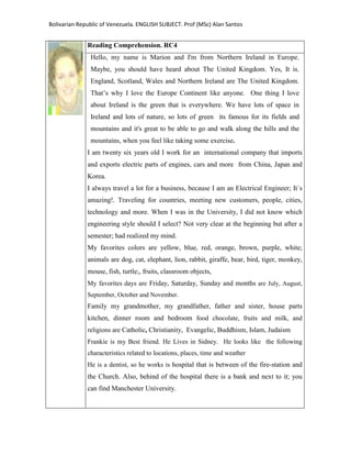 READING COMPRENHENSION 4 | PDF