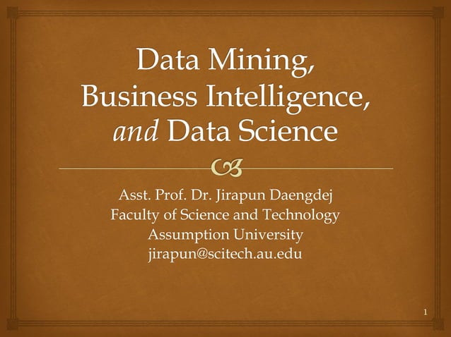 Introduction to Data Mining, Business Intelligence and Data Science | PDF