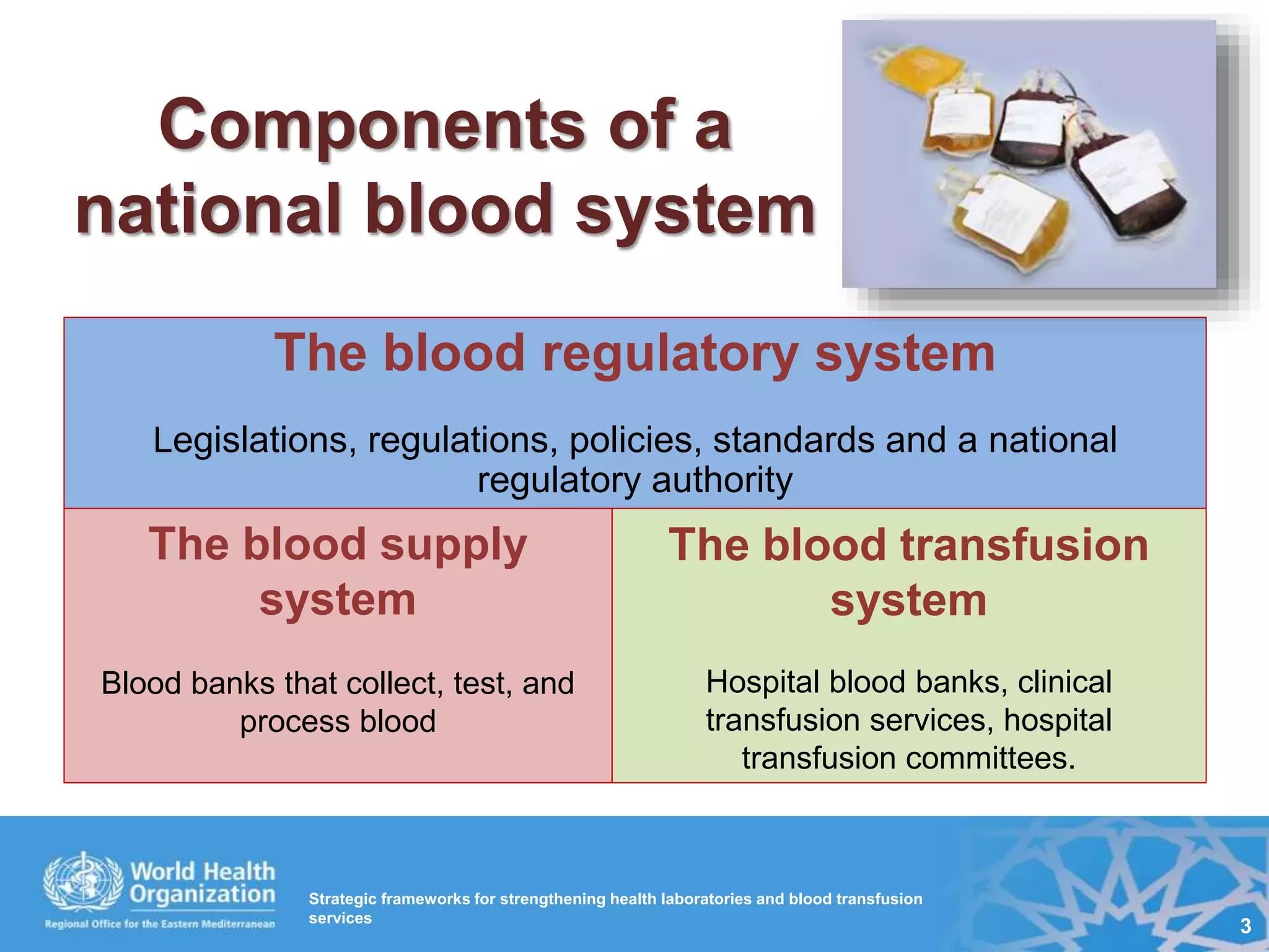 Strategic frameworks for strengthening health laboratories and blood ...
