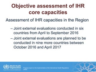 Progress report on the implementation of the International Health ...