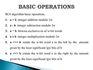 Rc6 algorithm | PPTX