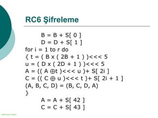 Rc6 Şifreleme Algoritması | PPT