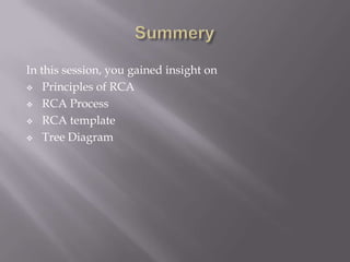 RCA-Root Cause Analysis | PPTX