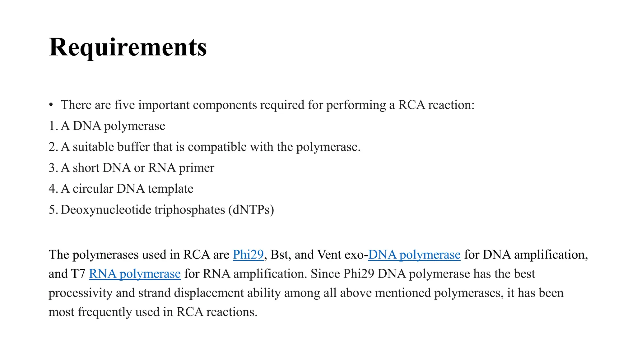 RCA Rolling cycle amplification is a isothermal | PPTX