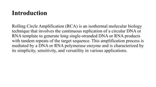 RCA Rolling cycle amplification is a isothermal | PPTX